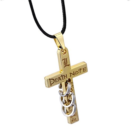 Anime Death Note Cross L Logo Metal Necklace Locket Pendant Cosplay ...