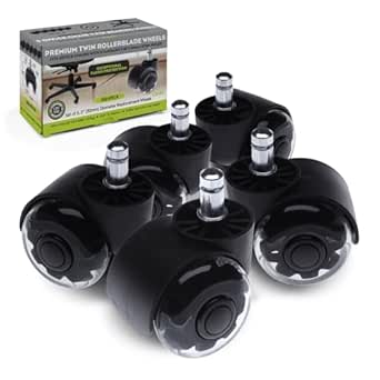 Slipstick Premium Rubber Office Chair Caster Wheels (Set of 5 ...
