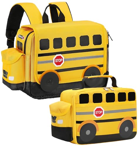 Snapklik.com : Toddler Backpack Boy Preschool School Bus Bookbag ...