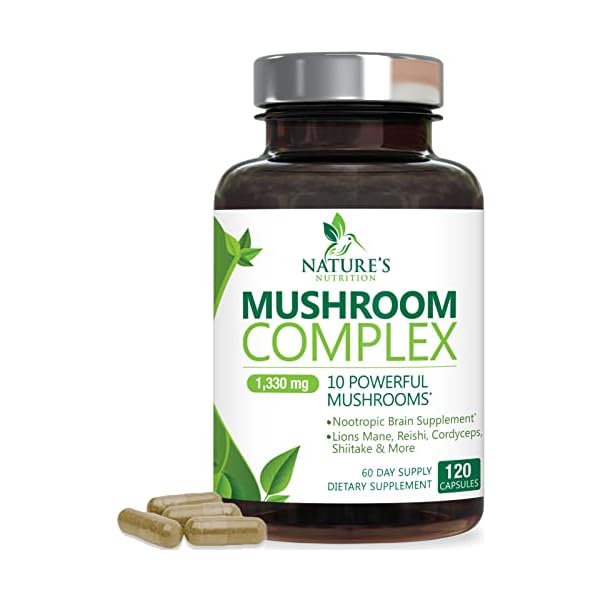 Mushroom Supplement 10-in-1 Mushroom Complex - Lions Mane Supplement ...