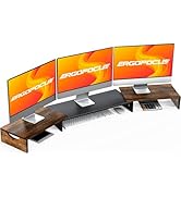 Amazon.com: ErgoFocus Dual Monitor Stand Riser, Large Wood Monitor ...