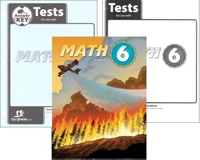 BJU Math 6 SET-Student Worktext, Test Packet, Test Answer Key and ...
