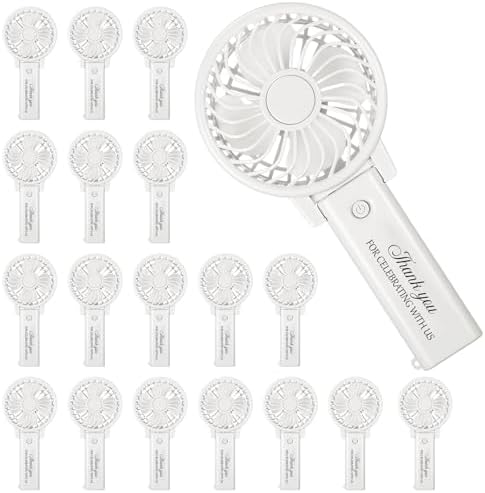 Amazon.com: Glooglitter 25 Pcs Battery Wedding Mini Handheld Fan Bulk ...