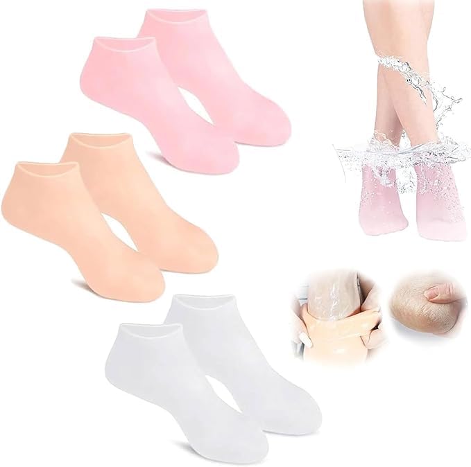 Silicon Socks Heel for Crack (1 Pair) Spa Gel Socks for Women and Men ...