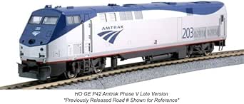 Amazon.com: Kato USA Model Train Products HO GE P42 Amtrak Phase V Late #180, Platinum Mist ...
