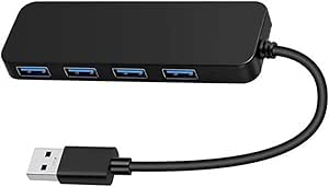 USB 3.0 Hub,Portable USB Adapter Extender, 4 Port USB Hub Splitter for ...