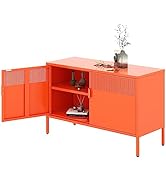 Amazon.com: Ustamio Orange 3 Tier Metal Storage Cabinet with Legs, 2 ...