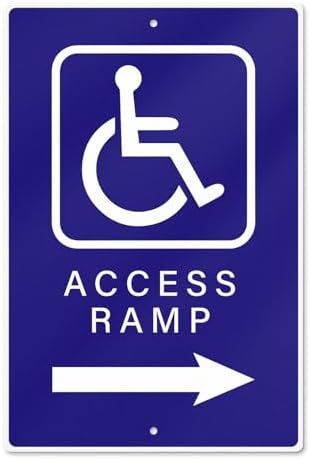 Amazon.com: YIKIADA Handicap Access Ramp Sign 8 × 12 Inch Aluminum ...