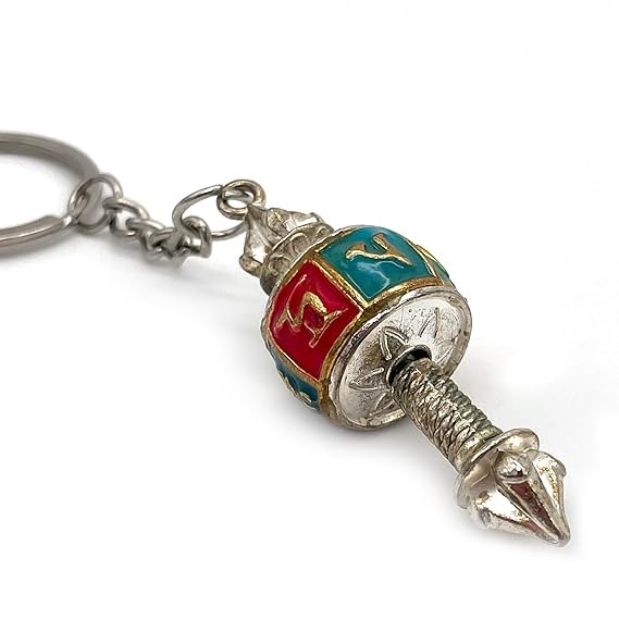 VR Creatives Tibetan OM MANI PADME HUM Metal Keyring Double-sided ...