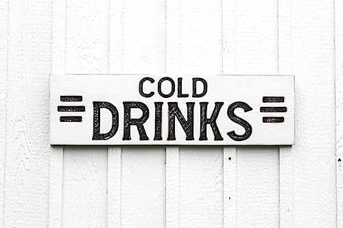 Amazon.com: Cold Drinks Sign - Carved in a 34" x 10" Solid Wood Board ...