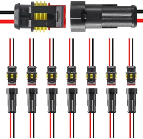 Amazon.com: YETOR 2 pin connector kit,car way Waterproof Connector, 10 ...
