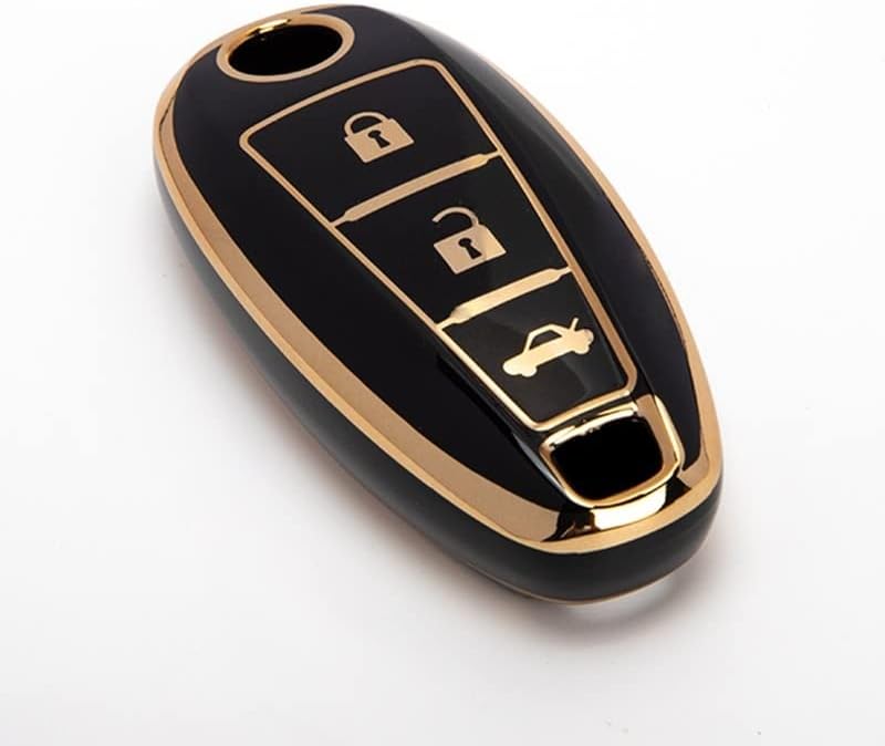 Keyzone Dual Leather Key Cover for Baleno, Ciaz, Ignis, SCross, Vitara ...