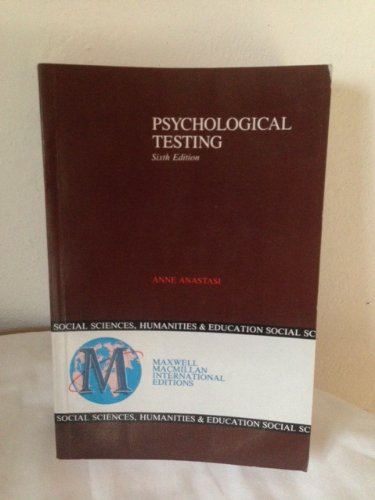 Psychological Testing: Anne Anastasi: 9780029460009: Amazon.com: Books