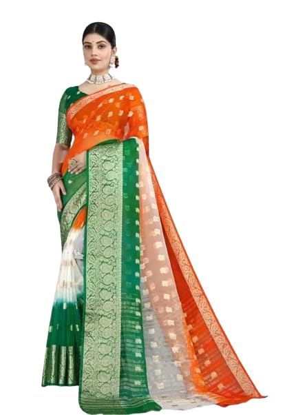 Buy tiranga saree indian flag saree 15 august saree tricolour saree at ...