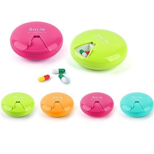 Exito Overseas Portable Round Smile Design Drug Storage, Container ...
