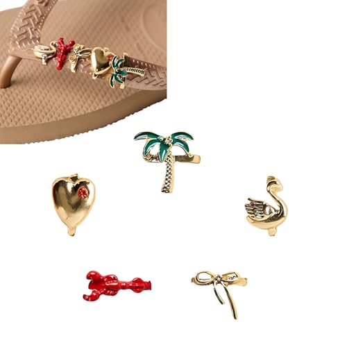 Amazon.com: 5pcs Sandal Charms for Slim Flip Flops Cute Beachy Coconut ...