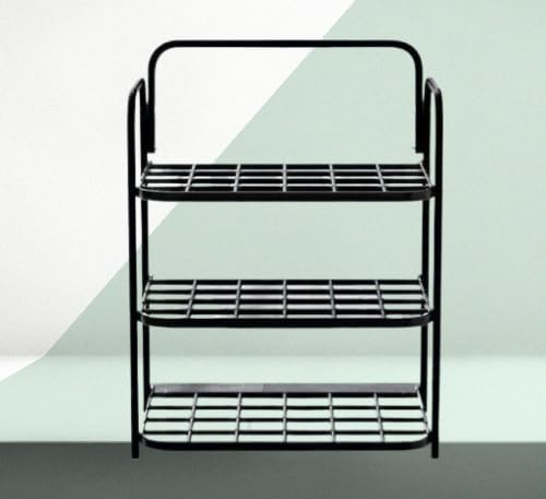 3 Shelves Durable and Multipurpose Metal Shoe Rack Shelf Metal, Plastic ...