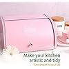 Amazon.com: KL X458 Pink Bread Box Roll Top, Metal Bread Box for ...