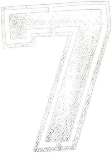 Fabric Glitter Sequin Silver Football Number 7 Iron-On Bling Tshirt ...