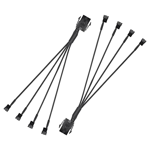 SinLoon 6 Pin PCIE to 3/4 Pin Fan,6 Pin Male PCIE to 4 x 3 Pin 4 Pin PC ...