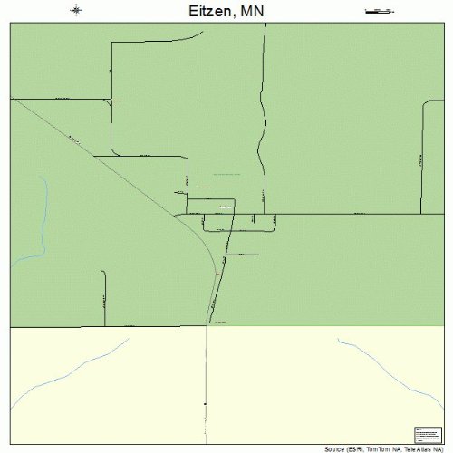 Large Street & Road Map of Eitzen, Minnesota MN - Printed poster size ...