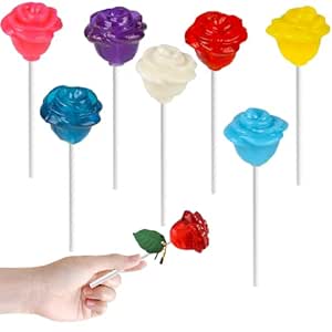 Amazon.com : Fruidles Valentine's Day Charming Roses Lollipops, Large ...