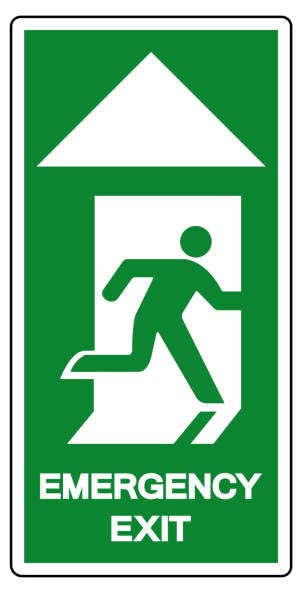 Emergency Exit with up arrow Sign, Waterproof sticker : Amazon.in ...
