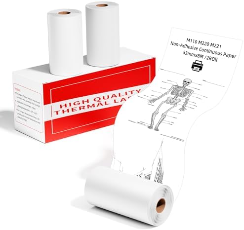 Amazon.com : M110 M220 M221 Continuous Labels, 2.09"x 31.5"(53mm x 8m ...