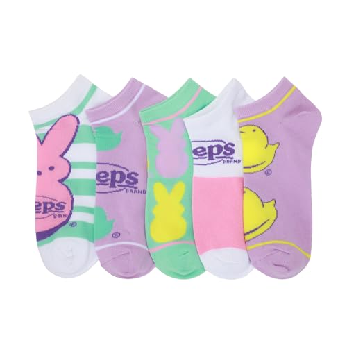 Snapklik.com : Peeps Marshmallow Chicks & Bunnie Womens 5-Pair Ankle Socks