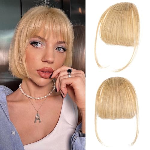 Amazon.com : AISI QUEENS Clip in Bangs 100% Real Human Hair Extensions ...