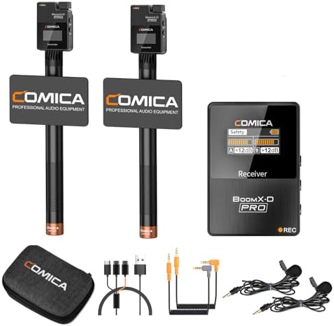 Amazon.com: COMICA BoomX-D2 PRO Wireless Lavalier Microphone with ...