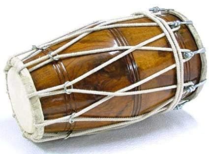 SALABLEZ Handmade Sheesham Wood Dholak Drum | Indian Folk Percussion ...