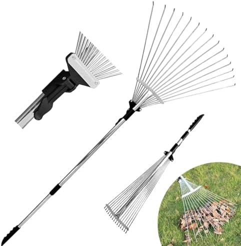 My Garden Telescopic Metal Rake Expandable Rake For Gardening Lawn ...