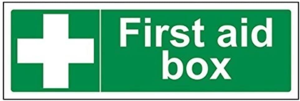 First aid signs First aid box safety sign - Self adhesive sticker 150mm ...