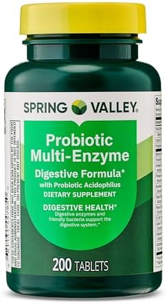 Spring Valley Probiotic Multi-Enzyme Digestive Formula Tablets, 200 ...
