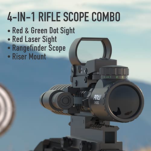 Snapklik.com : PINTY Rifle Scope Red Dot Laser Combo 4in1 Gun Set: 3 ...