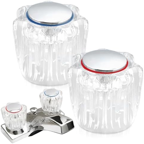 Prime-Line MP54260 Hot and Cold Faucet Handles, 1-5/8 In. Height, Clear ...