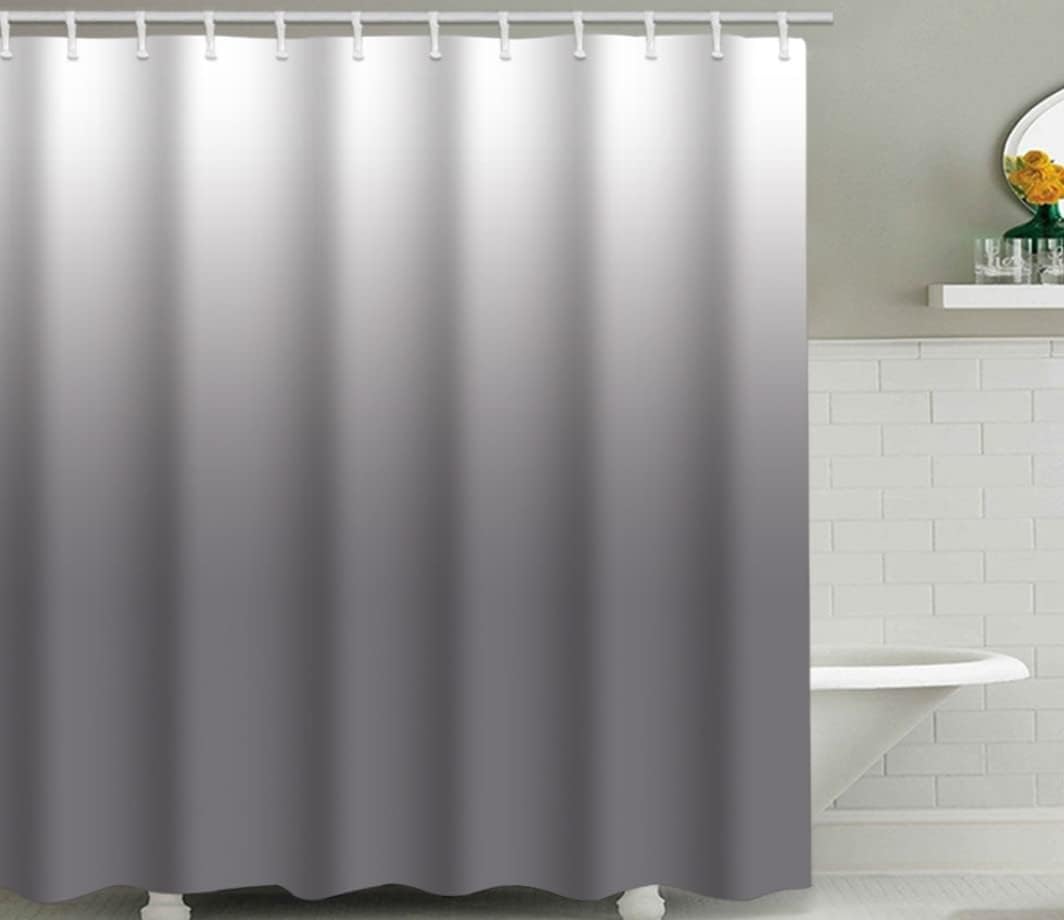 Amazon.com: HIQUAY Gradient Grey Shower Curtains for Bathroom Sets ...