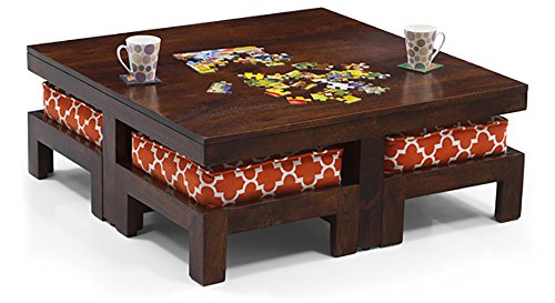 Urban Ladder Kivaha 4-Seater Coffee Table Set (Finish : Walnut, Colour ...