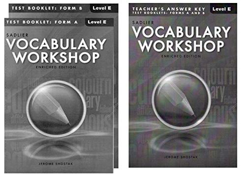 Vocabulary Workshop Test Booklet Form A and B with Answer Keys (Level E ...