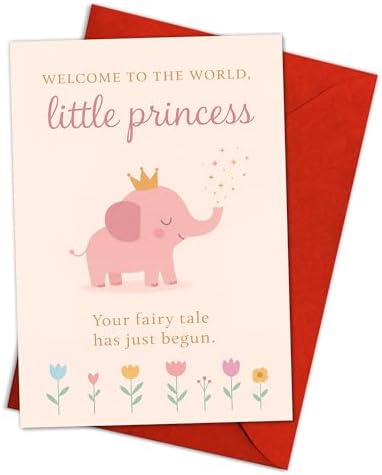 Amazon.com: Podagree Welcome to the World Little Princess Greeting Card ...