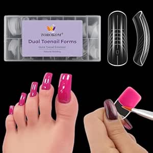 Amazon.com: TOROKOM Poly Gel Nail Forms for Toes, C Curve Square ...