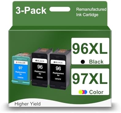 Amazon.com: 96 and 97 Ink Cartridges Black and Color Combe Pack (3 Pack ...