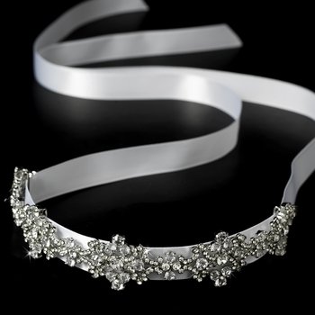 Amazon.com : Amelia Ribbon Vintage Crystal Wedding Bridal Headband ...
