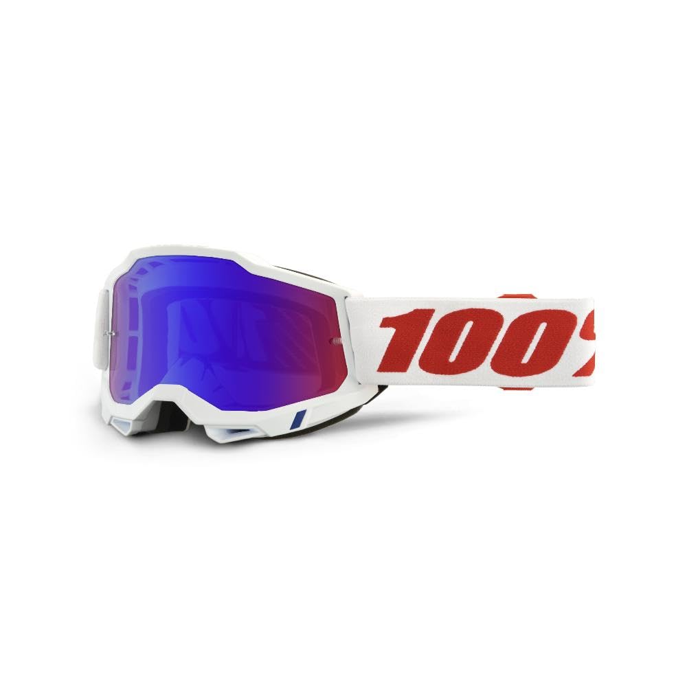Amazon.com: 100% Accuri 2 Mirrored Lens Goggles Pure/Mirror Red/Blue ...