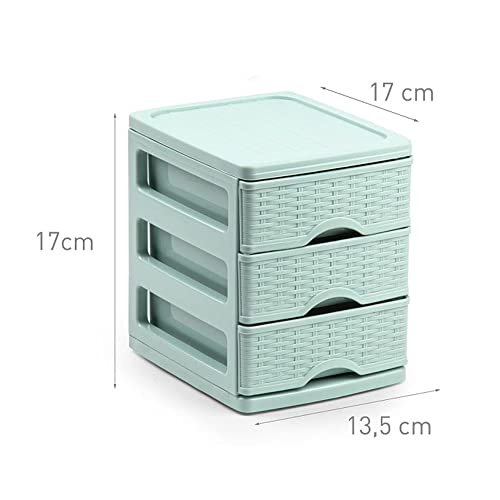 3 Drawers Plastic Desktop Storage Unit with Drawers, Stationary Arts ...