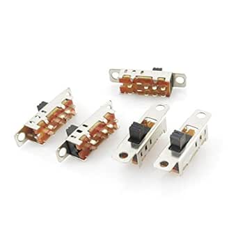 GUDMART® 5 Pcs 8 Solder Lug Pin 3 Position 2P3T DP3T Panel Mini Slide Switch : Amazon.in: Home ...