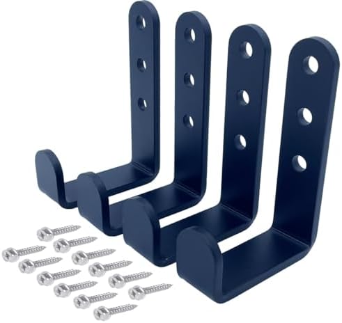 4 Pcs 4⅜" Heavy Duty Steel Black J Hooks Wall Mount Utility Hook Load ...