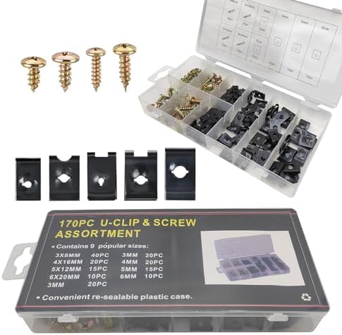Amazon.com: Suvnie 170 PCS Car U-Clip and Screw Assortment Kit, Auto U ...