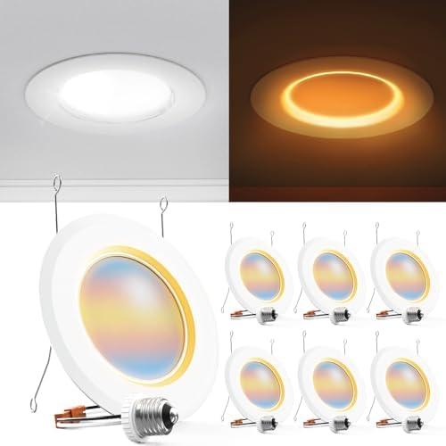 Sunco 6 Pack 5CCT LED Recessed Lighting 6 Inch with Night Light, 2700K ...